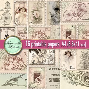 Victorian Digital Paper Pack Digital Paper Ephemera Digital Printable ...