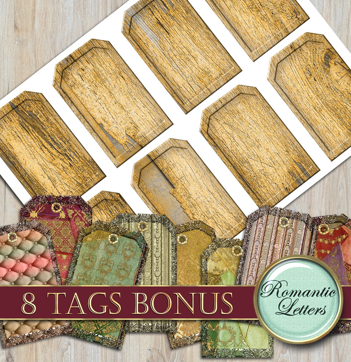 Printable scrapbook journal tags printable bookmark gift tags | Etsy