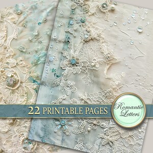 White Linen Lace Texture Digital Paper Pack Scrapbook Paper Background ...