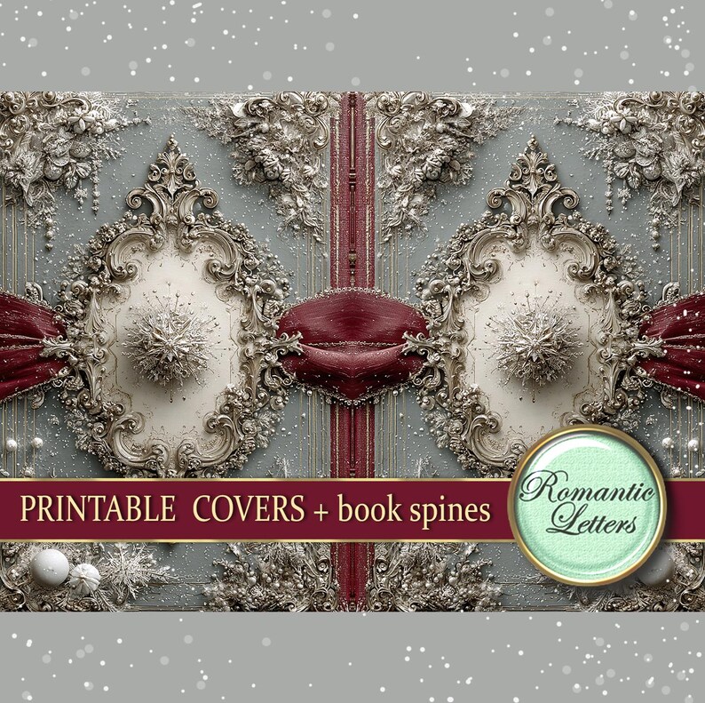 Printable Christmas Journal Covers Digital Scrapbooking Paper Junk ...