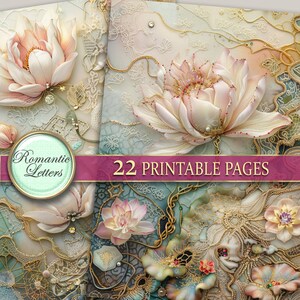 Digital Printable Scrapbook Paper Pack Embroidery Junk Journal Pages ...