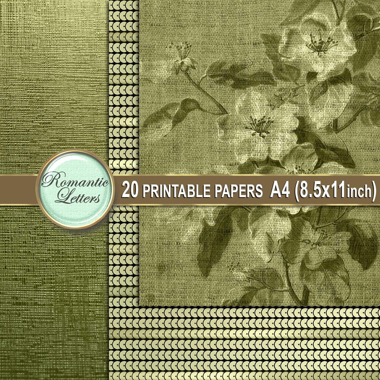 Digital Printable Scrapbook Paper Pack Journal Pages Backgrounds ...
