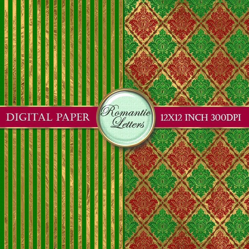 Digital damask digital printable paper pack digital scrapbook | Etsy