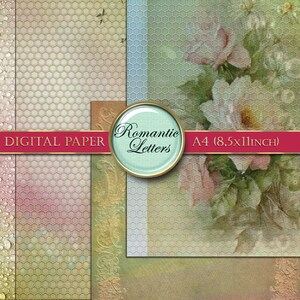 Vintage Digital Paper Pack Scrapbook Background Paper Digital Printable ...