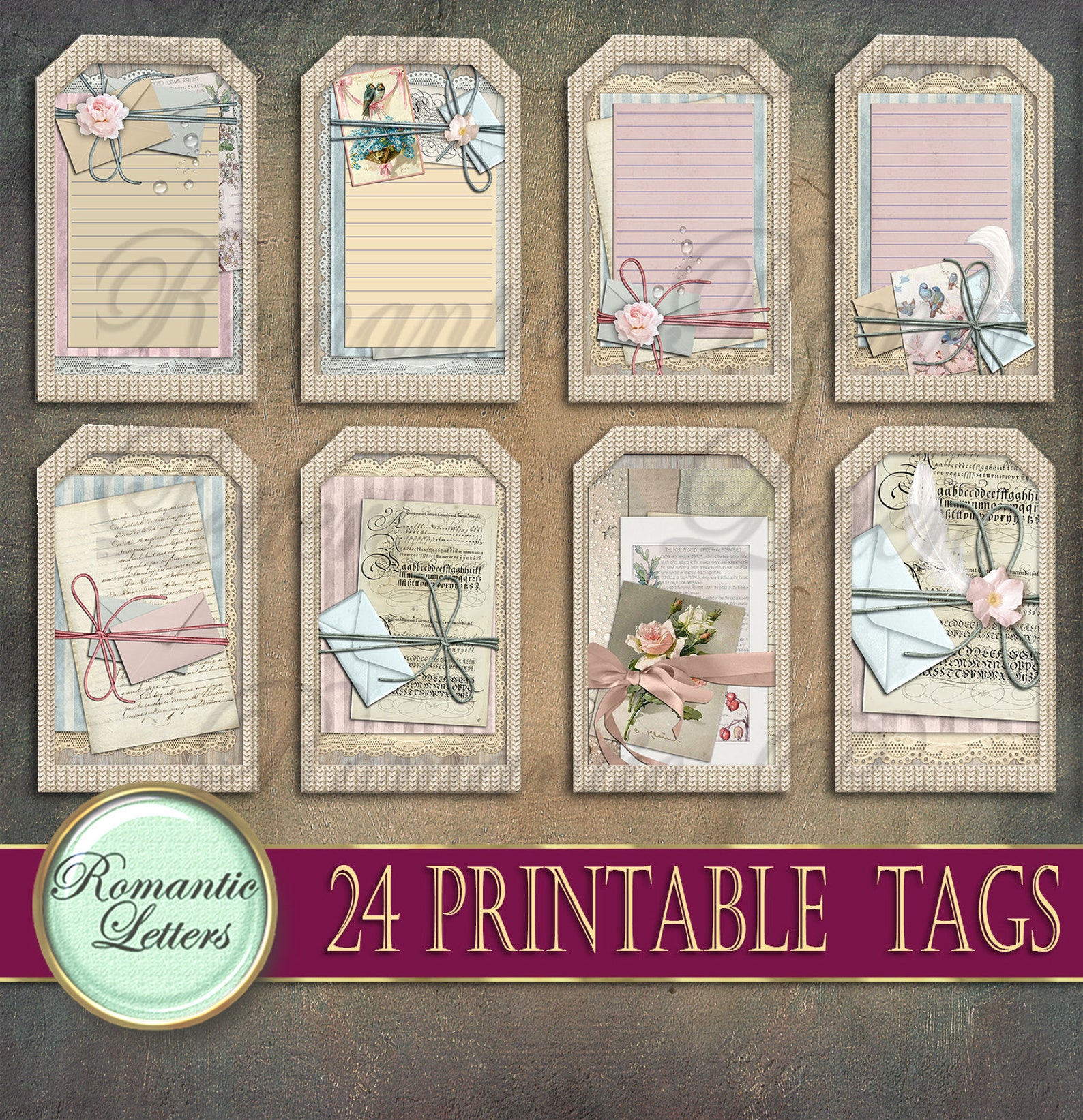 Printable Junk Journal Tags Printable Gift Tags Printable Bookmark ...