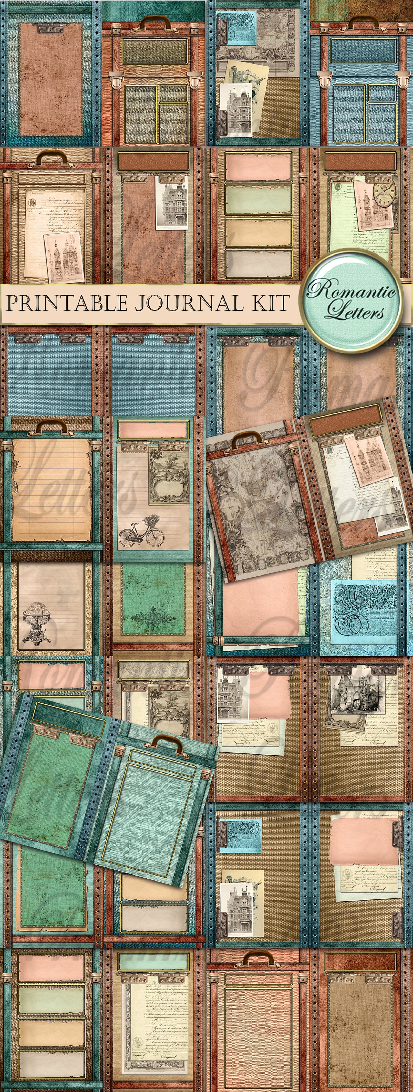Printable Travel Journal Kit Digital Scrapbooking Printable - Etsy