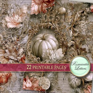 Halloween Pumpkin Digital Printable Scrapbook Paper Pack Printable Junk ...