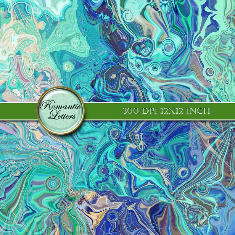 Digital Paper Pack Marbled Blue Paper Pack Digital Art Marbled | Etsy