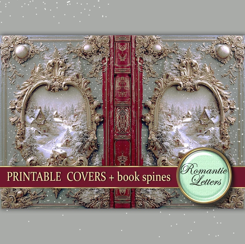 Printable Christmas Journal Covers Digital Scrapbook Paper Junk Journal ...
