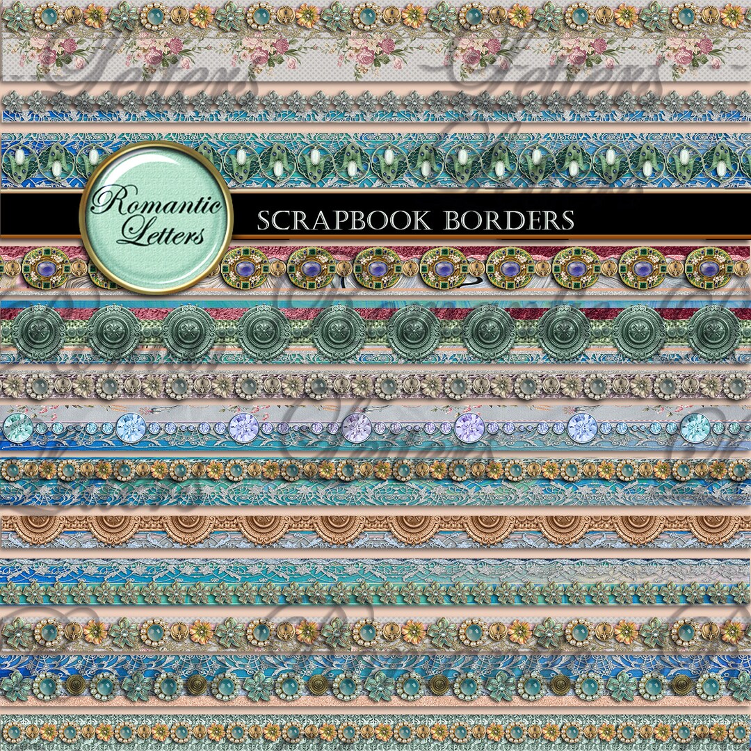 Baroque Lace Clip Art Digital Printable Scrapbook Elements Borders Clip ...
