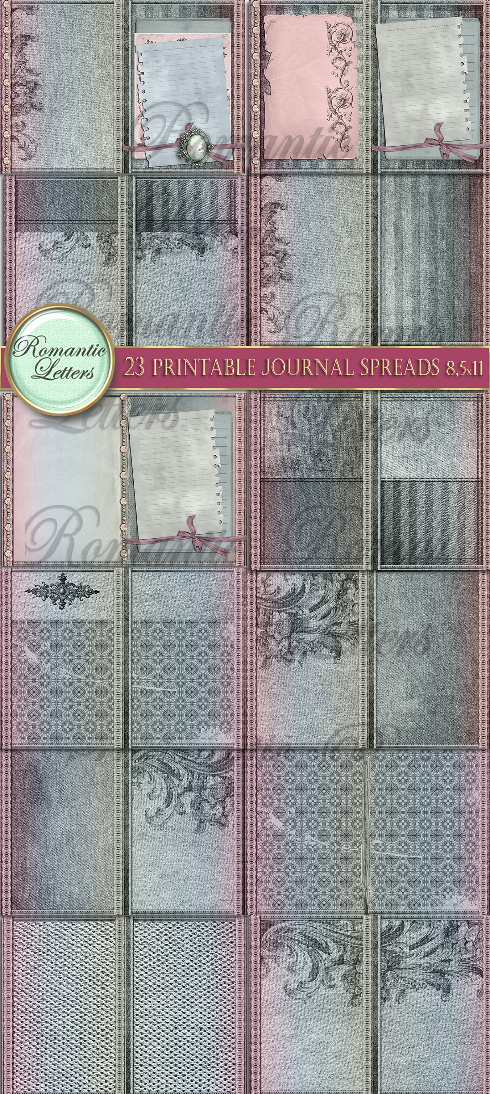 Printable Junk Journal Pages Printable Junk Journal Paper | Etsy