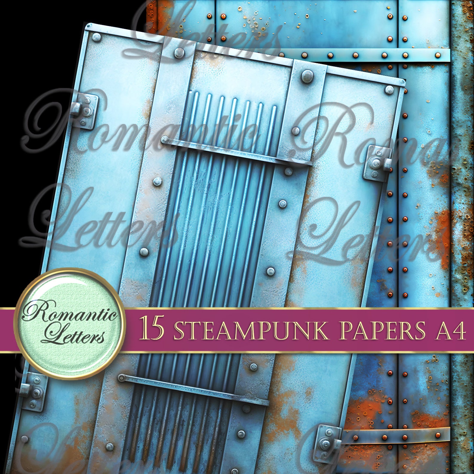 Steampunk Printable Paper Pack Digital Scrapbook Printable - Etsy