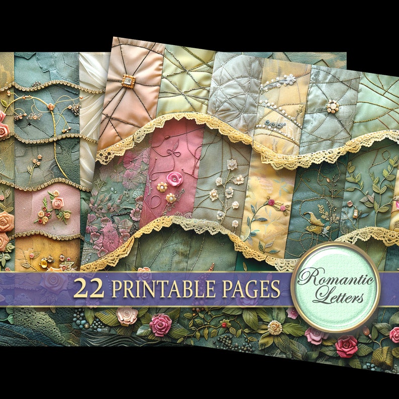 Digital Printable Scrapbook Paper Pack Forest Patchwork Fabric Craft ...