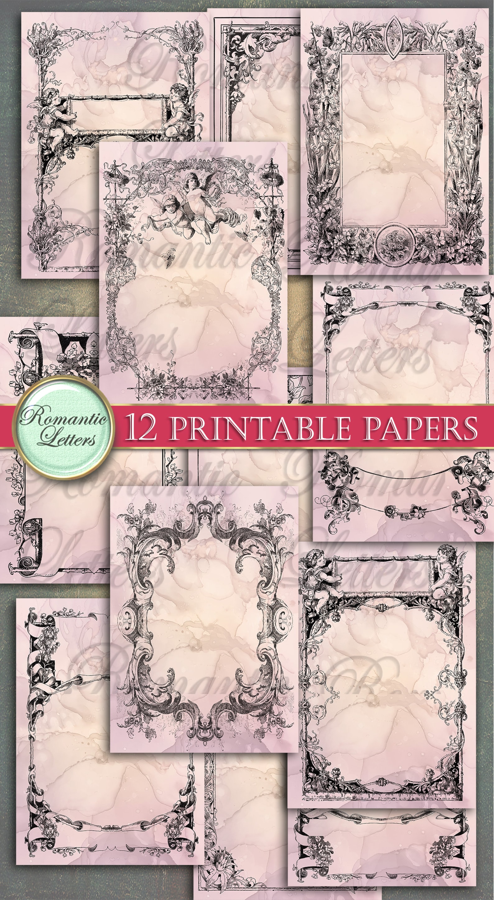 Printable Victorian Paper Printable Journal Page Vintage - Etsy