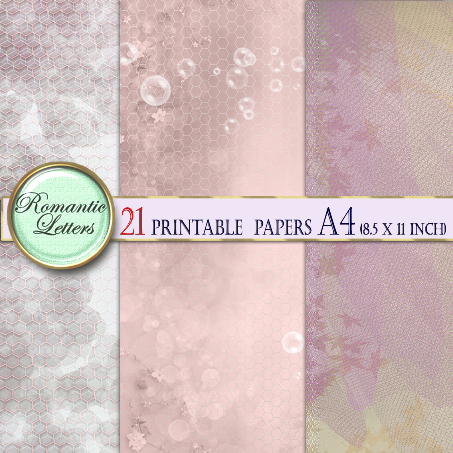 Pink Water Printable Scrapbook Paper A4 Printable Junk Journal Paper ...