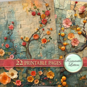 Digital Printable Scrapbook Paper Pack Summer Garden Patchwork Fabric ...