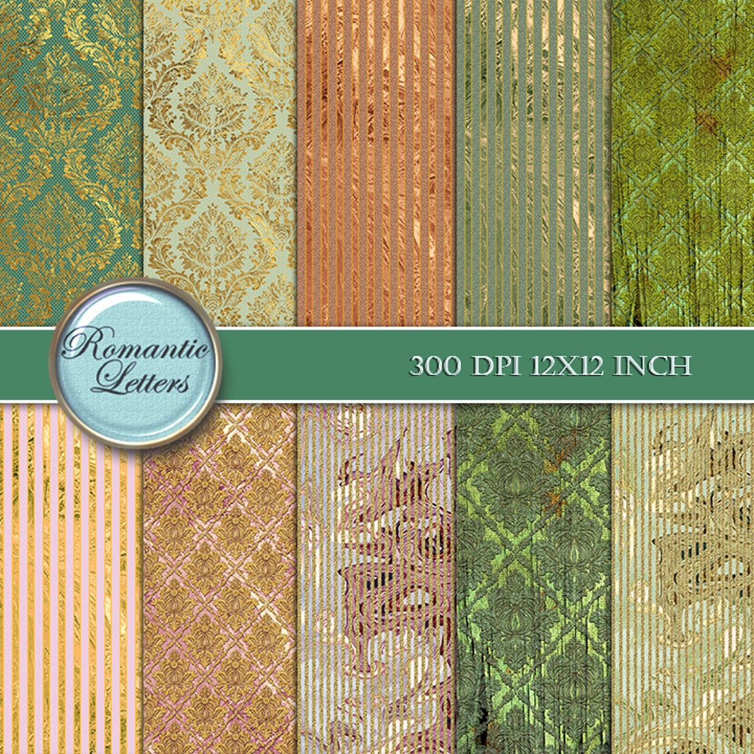 Digital Damask Paper Sigital Scrapbook Paper Digital Steampunk Paper ...