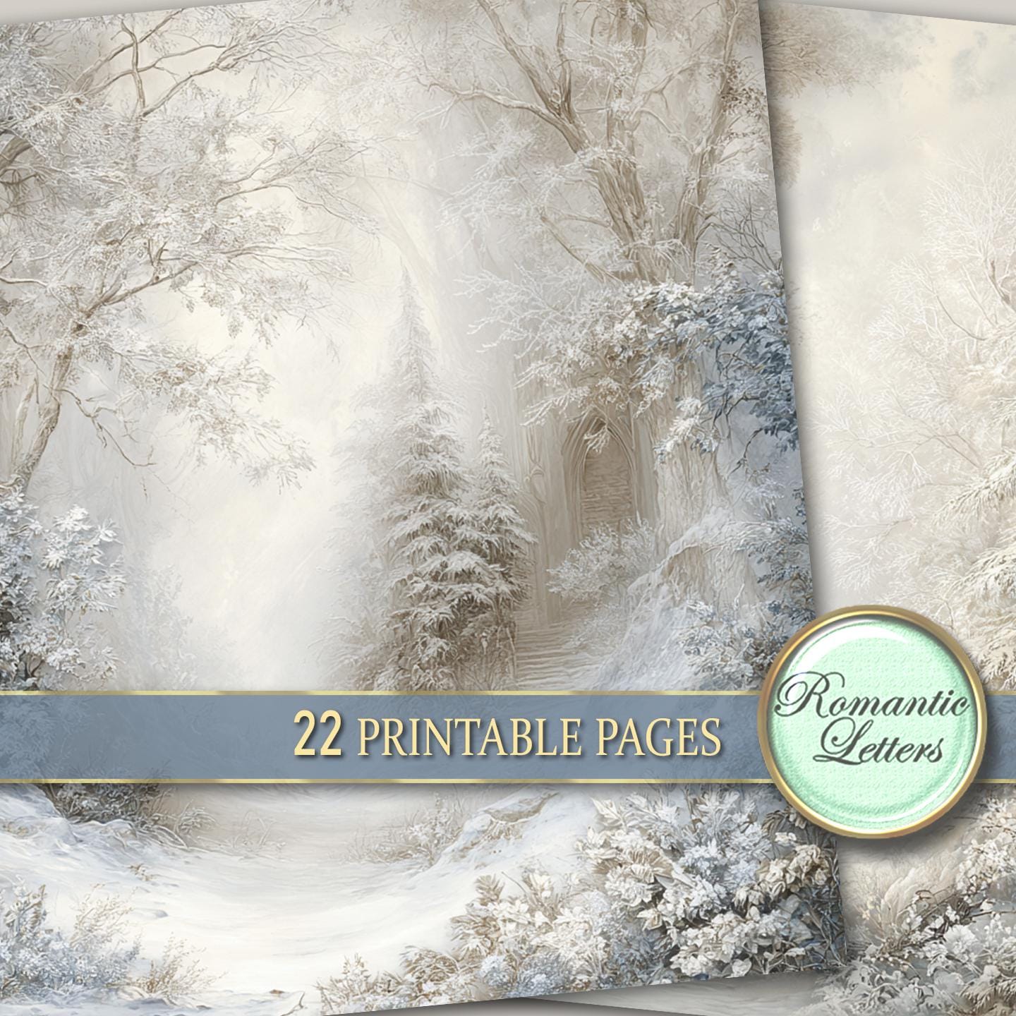 Winter Forest Digital Paper Pack Printable Winter Wedding Album Paper ...