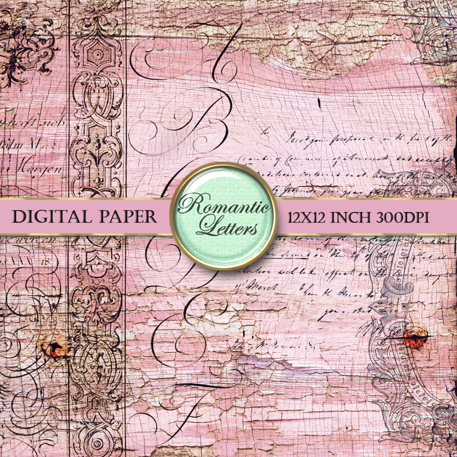 Shabby Wood Digital Scrapbook Paper Pack Digital Background Shabby Chic ...