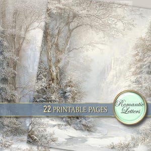 Winter Forest Digital Paper Pack Printable Winter Wedding Album Paper ...