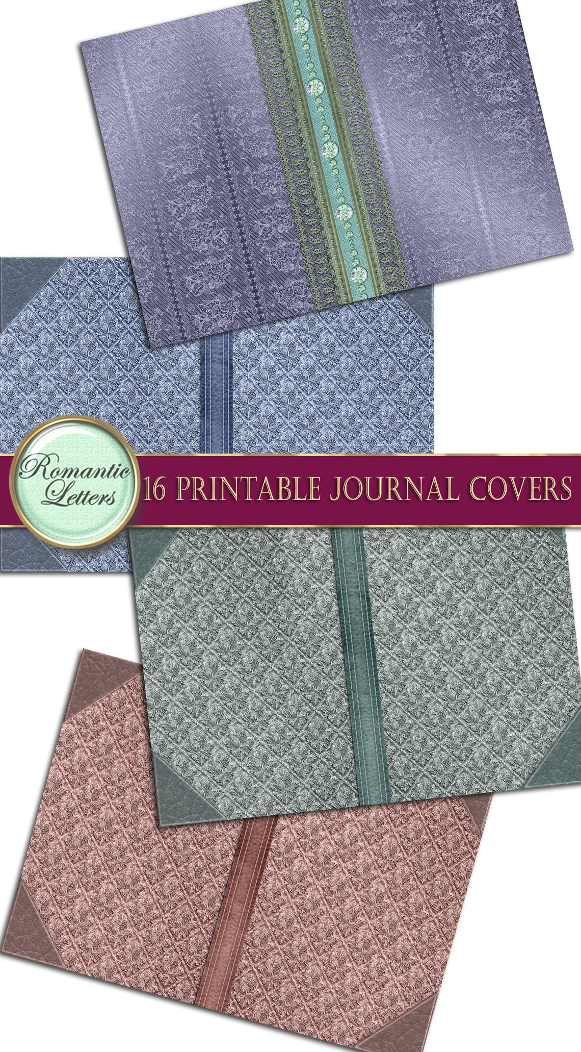Printable Junk journal covers kit digital scrapbook cover | Etsy