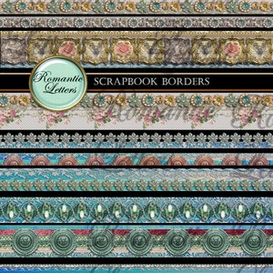 Baroque Lace Clip Art Digital Printable Scrapbook Elements Borders Clip ...