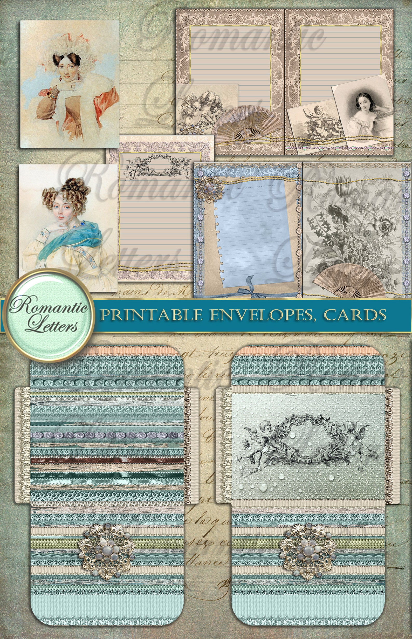 Printable Vintage Envelopes Printable Photo Cards Printable - Etsy