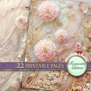 Digital Printable Scrapbook Paper Pack Embroidery Junk Journal Pages ...