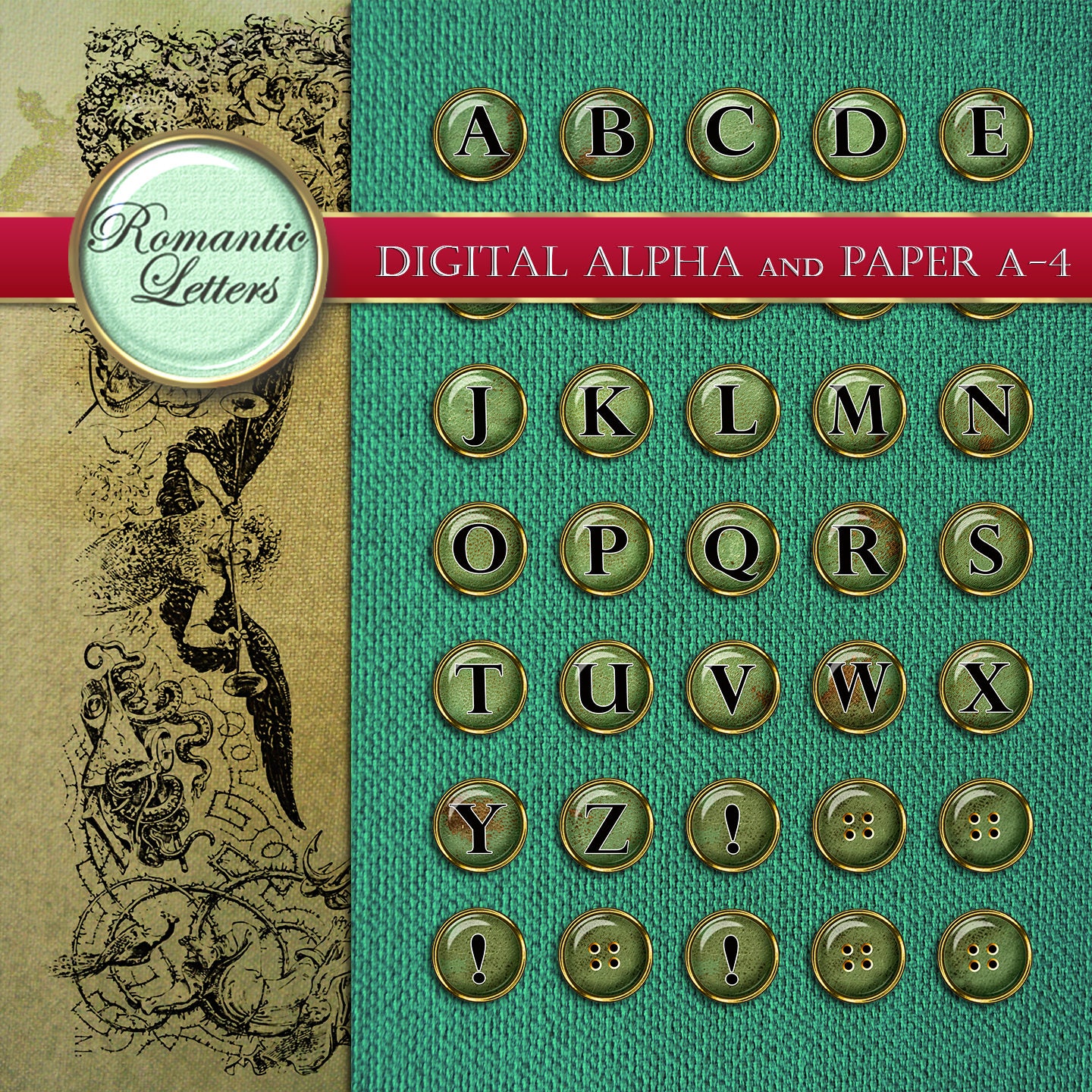 Digital Scrapbook Alphabet Digital Clip Art Digital Letters Digital ...