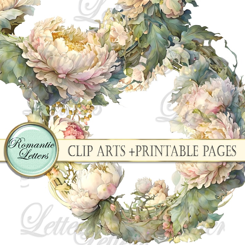 Digital Scrapbook Clip Art Flowers Watercolor Clipart Floral - Etsy
