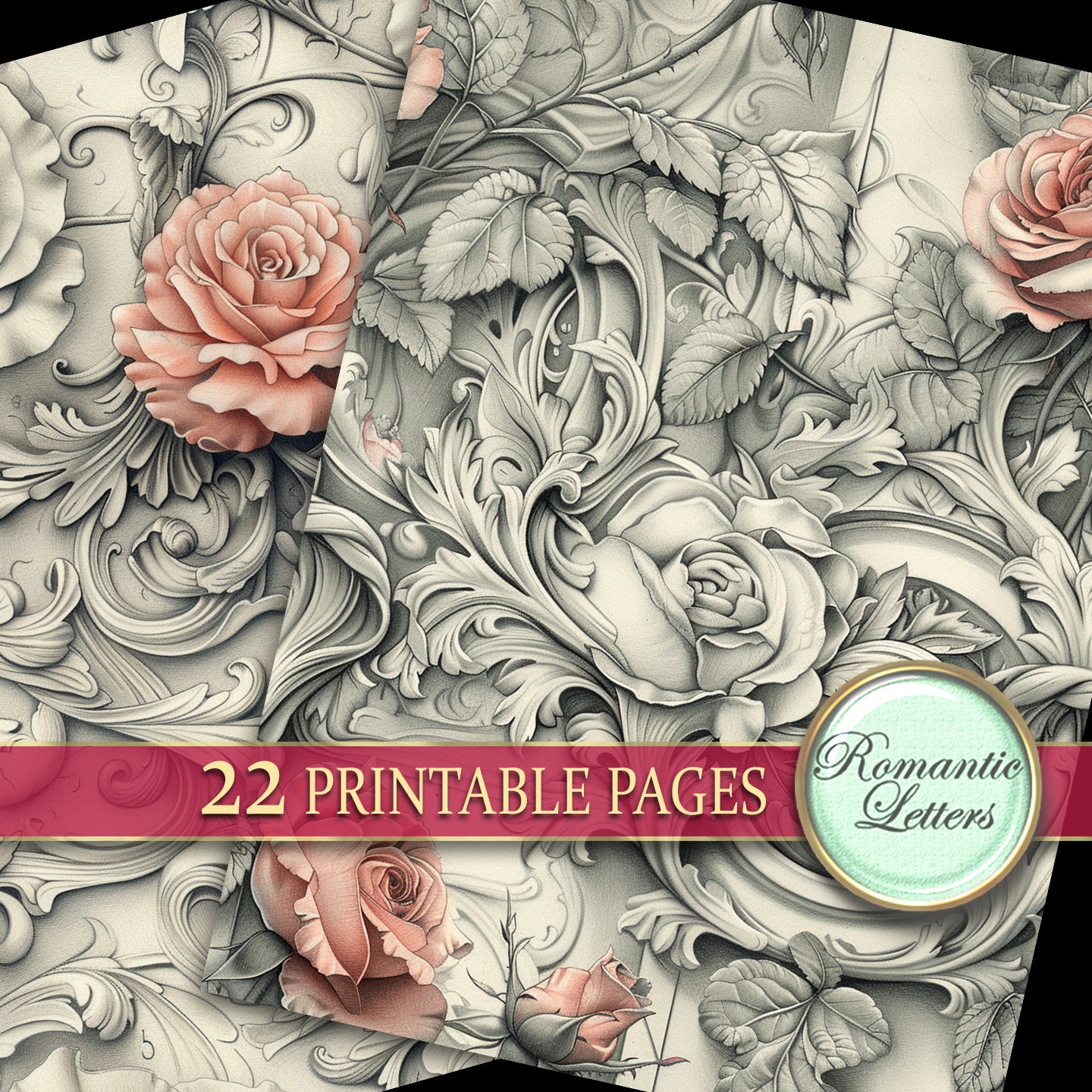 Seamless Pattern Scrapbook Digital Printable Background Craft Paper ...