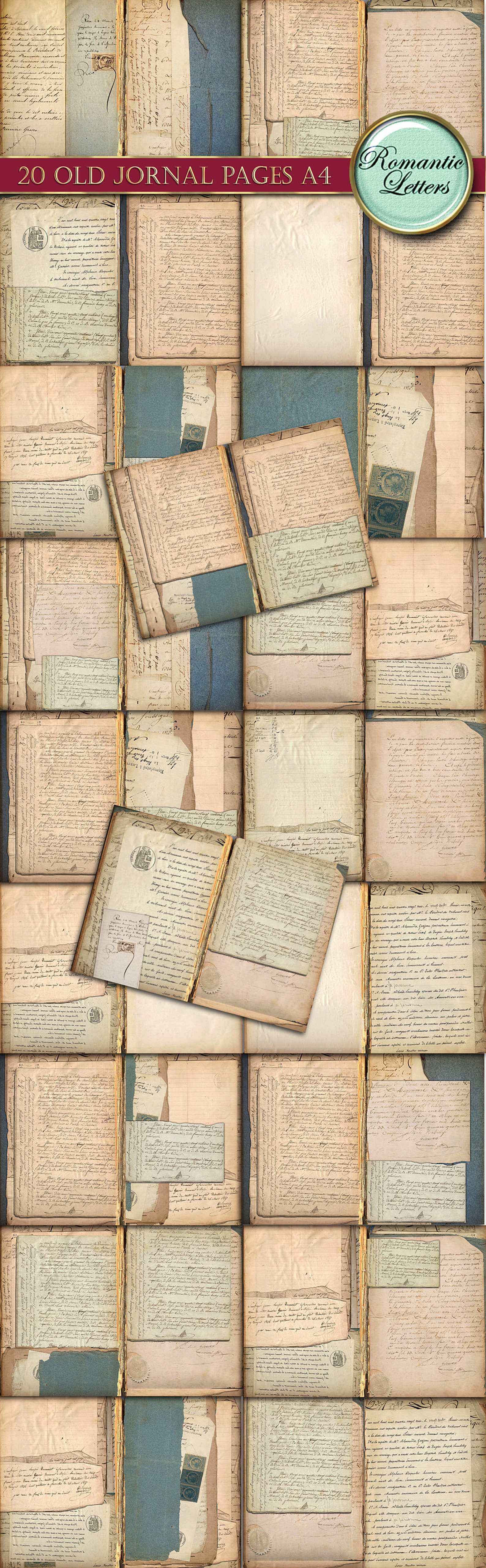 Printable Journal Pages Printable Old Book Paper Craft A4 8.5x11 ...