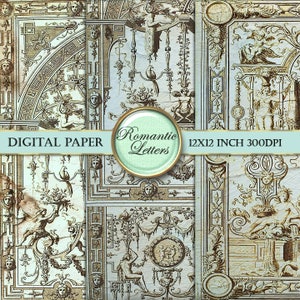 Victorian Paper Digital Scrapbook Paper Pack Digital Printable ...