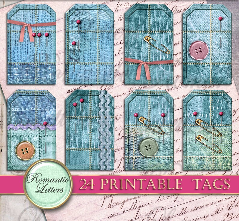 Printable Scrapbook Tags Printable Gift Tags Bookmark Digital - Etsy