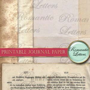 Digital Printable Old Paper Pack Journal Pages Background Printable ...
