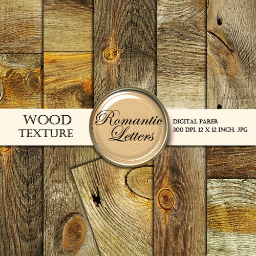 Digital Paper Wood Texture Digital Scrapbook Paper Pack Dark - Etsy