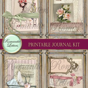 Printable Junk Journal Kit Shabby Chic Digital Scrapbook Paper ...