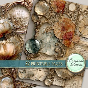 Digital Printable Antique Scrapbook Paper Pack Junk Journal Pages ...