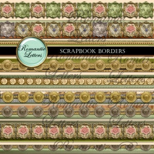 Baroque Lace Clip Art Digital Printable Scrapbook Elements Borders Clip ...