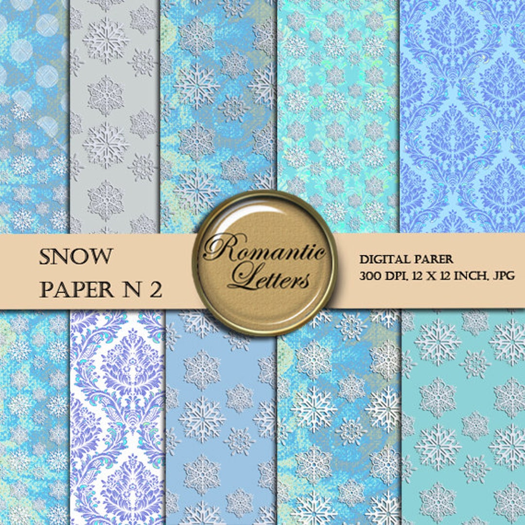 Digital Scrapbook Paper Pack Snow Winter Digital Background Digital ...
