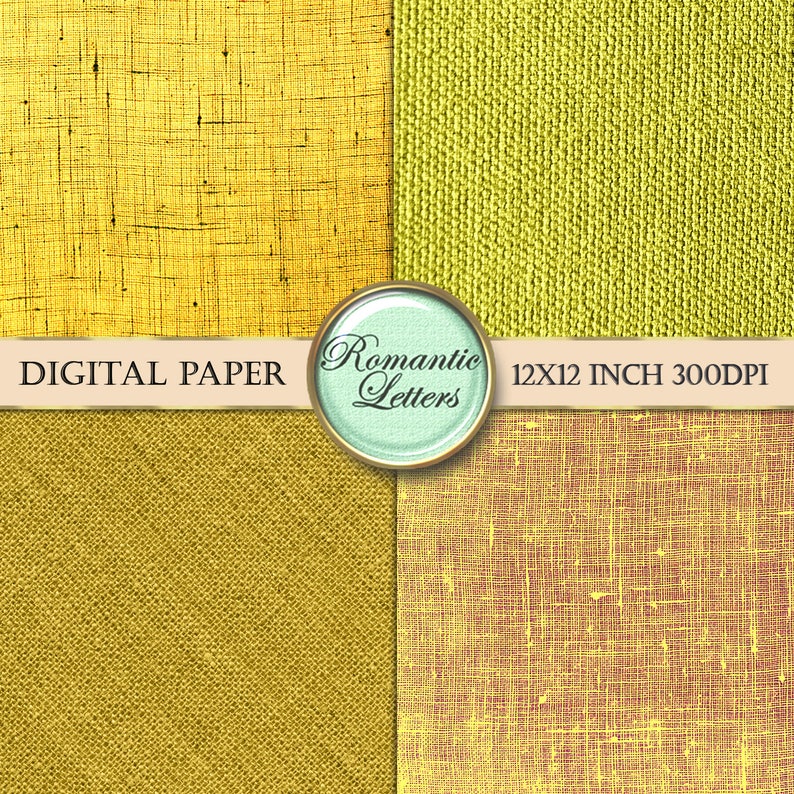 Linen Burlap Digital Paper Pack Digital Paper Yellow Digital - Etsy