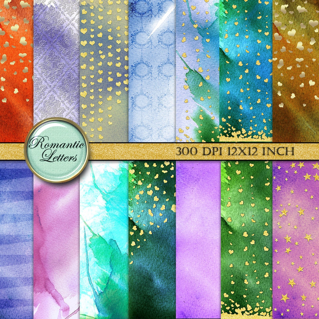 Watercolor Digital Paper Watercolor Digital Scrapbook Background Paper ...