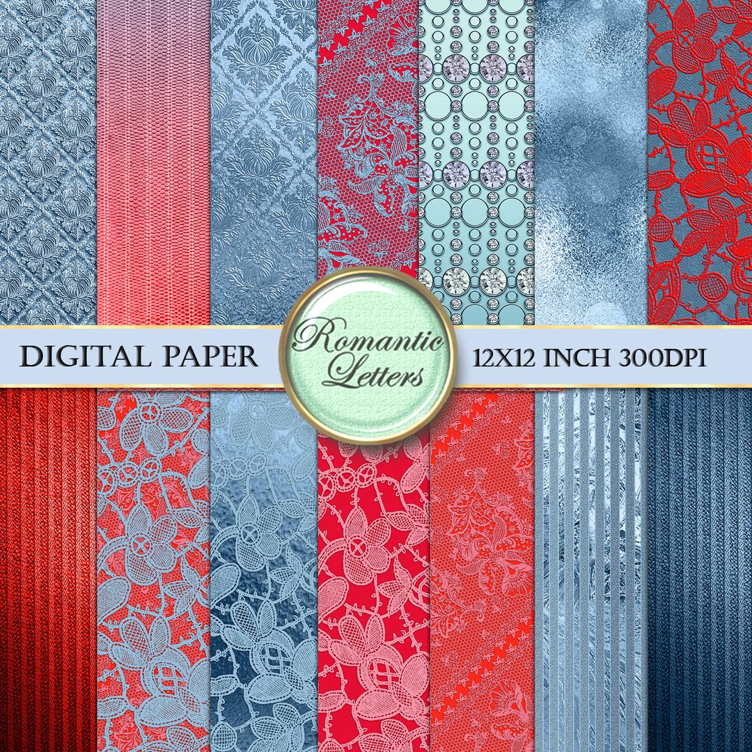 Digital Scrapbook Paper Digital Paper Red Digital Background Printable ...