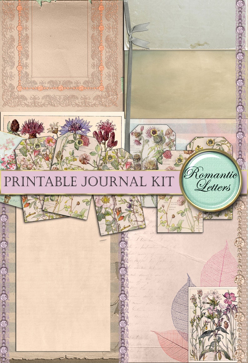 Printable Junk Journal Kit Digital Collage Sheet Printable - Etsy Sweden