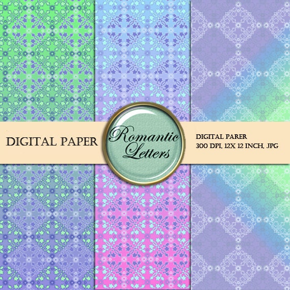 Pastel Digital Scrapbook Paper Pack Shabby Chic Digital | Etsy