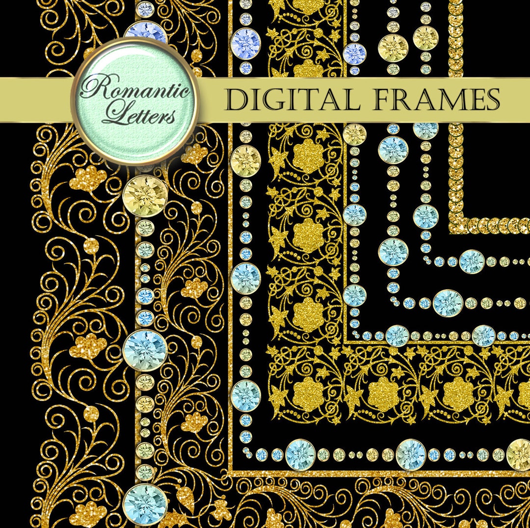 Digital Scrapbook Frame Gold Clipart Digital Gold Lace Clip Art Digital ...
