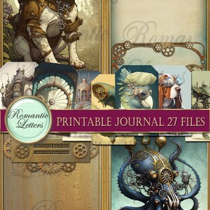 Steampunk Printable Junk Journal Kit Digital Scrapbook Printable ...