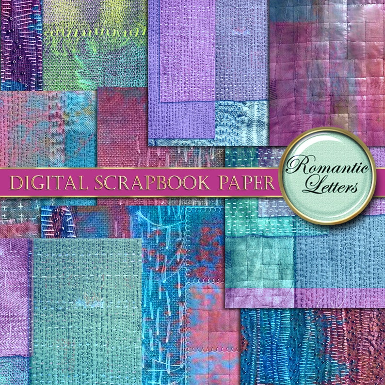 Digital Printable Scrapbook Paper Pack Background Download Fabric ...