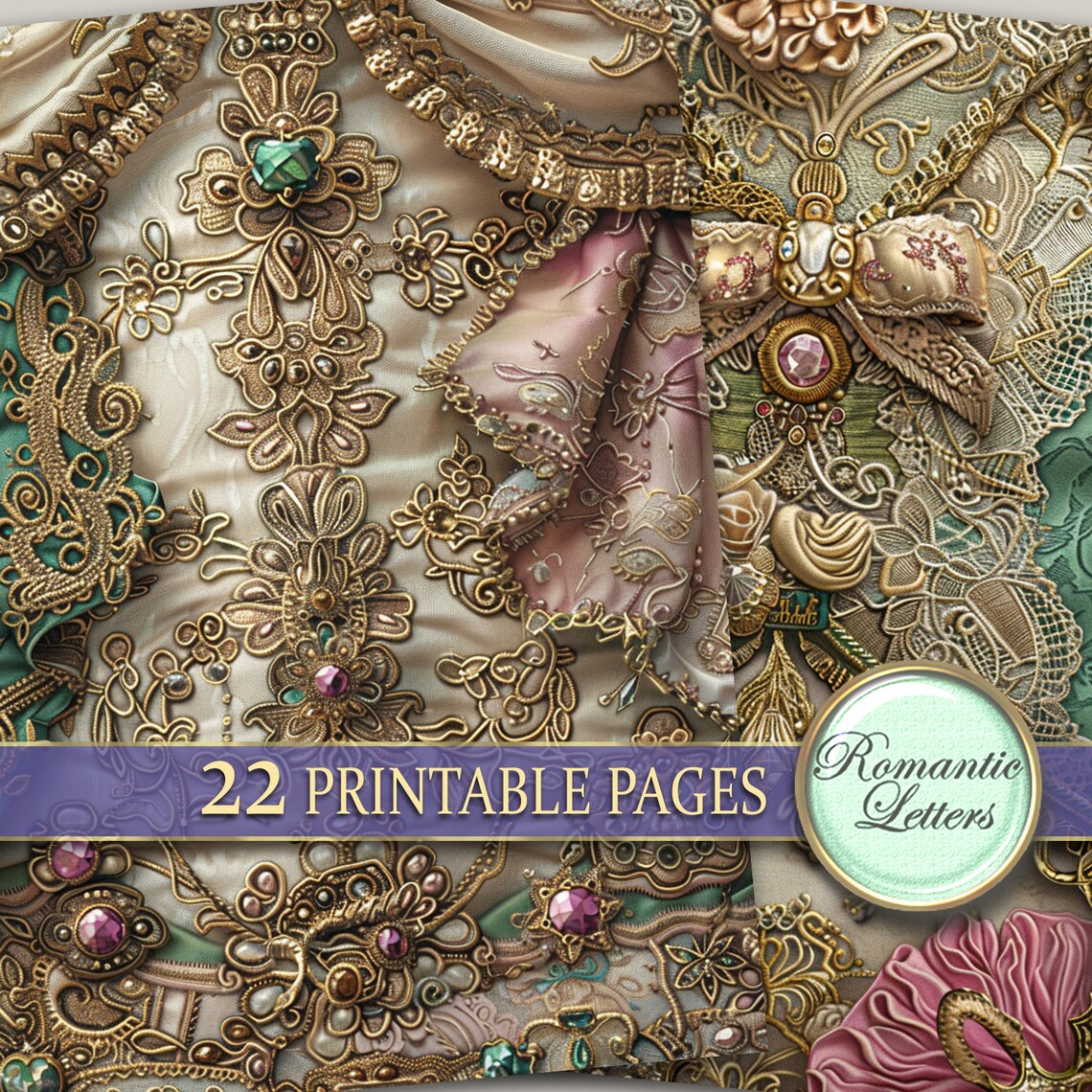 Digital Printable Scrapbook Paper Pack Junk Journal Pages Shabby Chic ...
