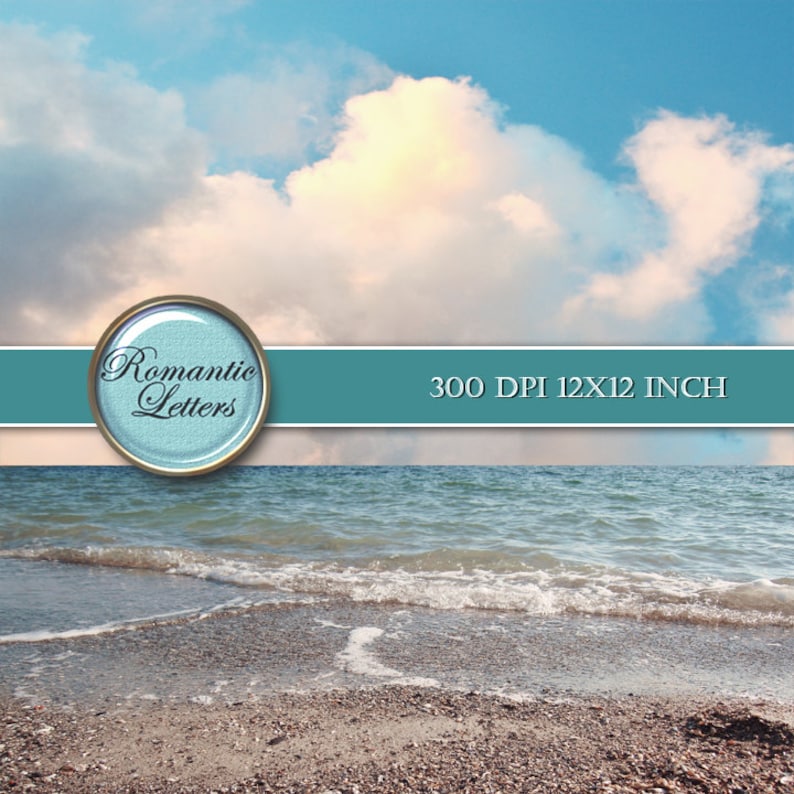 Sea beach digital photo backdrop ocean digital background | Etsy